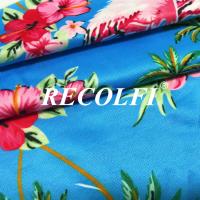China Digital Print Ribbed Swimwear Fabric Repreve Nylon And ROICA Spandex Fiber for sale