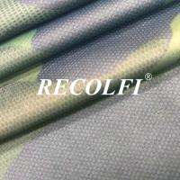 China Camo Print Recycled Mesh Fabric Roica Spandex X Lite Weight Top Green Tai Wan Yarns for sale