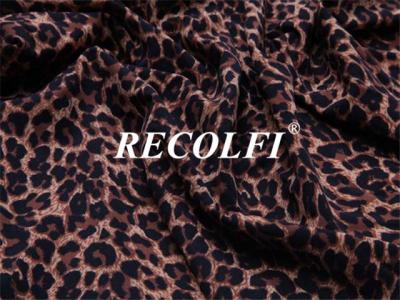 China Leopard Printing Repreve Fabric Stretch Activewear Made From Recycled Plastic Workout Excercise for sale