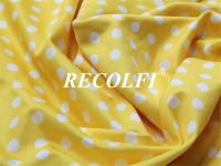 China Yellow Dot Printing Cute Activewear Knit Fabric For Women Kids Yoga Running for sale