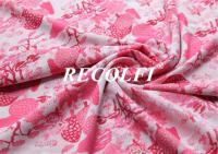 China Pink Floral Printed Bikini Bondi Shiny Repreve Swimwear Fabric Washable for sale