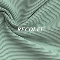 China Eco Ribbed Activewear Knit Fabric Sustainable Workout Yoga Wear for sale