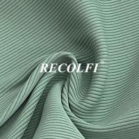China Eco Ribbed Activewear Knit Fabric Sustainable Workout Yoga Wear for sale