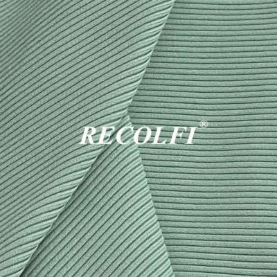 China Eco Ribbed Activewear Knit Fabric Sustainable Workout Yoga Wear for sale