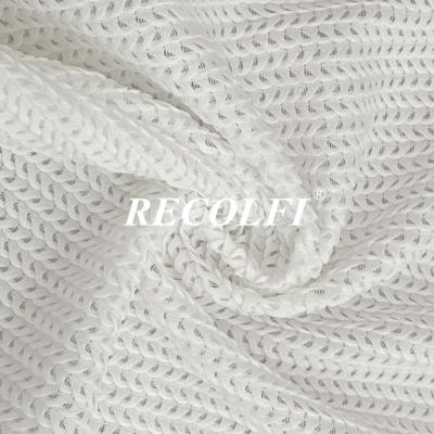 China Solid Color Recycled Activewear Knit Fabric Mesh Stretch Workout Yoga Wear for sale
