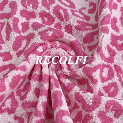 China 135cm Leopard Prining Activewear Knit Fabric Sustainable Swim Towelling Fabric for sale