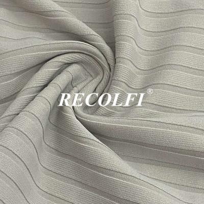 China Stretch Ribbed Activewear Knit Fabric Eco Friendly Gym Wearing Warm Up Suits for sale