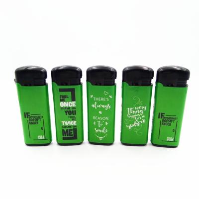 China Dongyi DY-F008 Refillable Windproof Gas Lighter with Flip Cover ISO9994 6.8cm for sale
