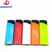 China Electronic Gas Torch Lighter 81mm Frost Painting Refillable Promotional Lighter for sale