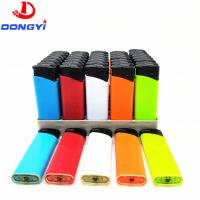 China Electronic Gas Torch Lighter 81mm Frost Painting Refillable Promotional Lighter for sale