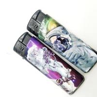 China Electronic Gas Torch Lighter 81mm Frost Painting Refillable Promotional Lighter for sale