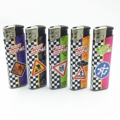 China Custom Logo Refillable Electronic Gas Cigarette Lighter DY-026 8.1x2.58x1.14cm for sale