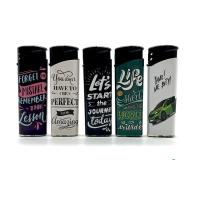 China Custom Plastic Gas Lighter 8.1x2.58x1.14 cm Refillable Electronic Lighter for Europe for sale