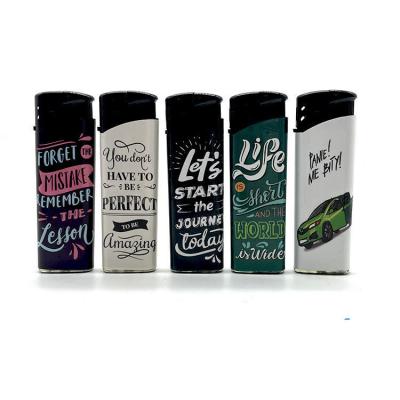 China Custom Plastic Gas Lighter 8.1x2.58x1.14 cm Refillable Electronic Lighter for Europe for sale