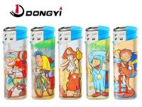 China Custom DY-026 Cartoon Figure Label Camping Electronic Gas Lighter 8.1x2.58x1.14cm for sale