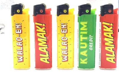 China Disposable Stone Gas Lighter 80.7mm Butane Flint Lighter with Custom Logo for sale