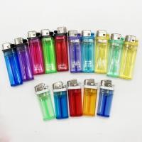 China Torch Standard Flint Wheel Lighter Transparent Color Cigarette Lighter Customization for sale