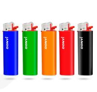 China Custom Logo Disposable Flint Lighter 82x24x12mm 17/18kgs Kitchen Cricket Lighter for sale