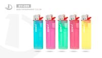China Custom Logo Disposable Flint Lighter 82x24x12mm 17/18kgs Kitchen Cricket Lighter for sale