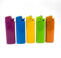 China Mini Disposable Refillable Flint Gas Lighter 82x24.2x12.3mm Custom Logo Five Colors for sale