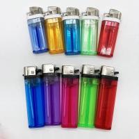 China DY-60 Transparent Plastic Cigarette Flint Gas Lighter 7.7cm Custom Logo for sale