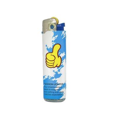 China Baida DY-077 EU Standard Electric Lighter 8.07cm Custom Stickers Refillable Cigarette Lighter for sale