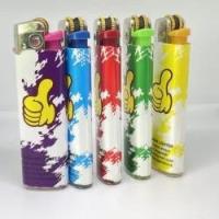 China Baida DY-077 EU Standard Electric Lighter 8.07cm Custom Stickers Refillable Cigarette Lighter for sale