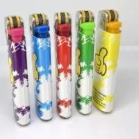 China Baida DY-077 EU Standard Electric Lighter 8.07cm Custom Stickers Refillable Cigarette Lighter for sale