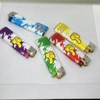 China Baida DY-077 EU Standard Electric Lighter 8.07cm Custom Stickers Refillable Cigarette Lighter for sale