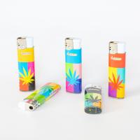 China Customized Request Five Colors Label Design Gas Lighter for Cigarette Nickel Wind Cap for sale