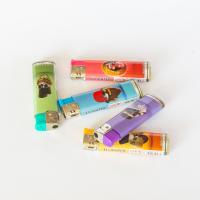 China Customized Request Five Colors Label Design Gas Lighter for Cigarette Nickel Wind Cap for sale