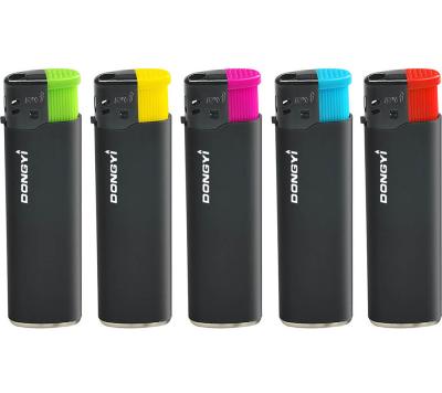 China Custom Plastic Disposable Lighter 80x24.9x10mm AS ABS Gas Cigarette Lighter with Big Printing Space for sale