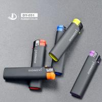 China Refillable Transparent Pink Electric Lighter 80.8mm Child Resistant Safety Lighter for sale
