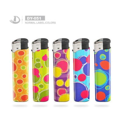 China Custom Logo Colorful Sticker Electric Cigarette Lighter 80.8x20.2x11.8mm ISO9001 for sale
