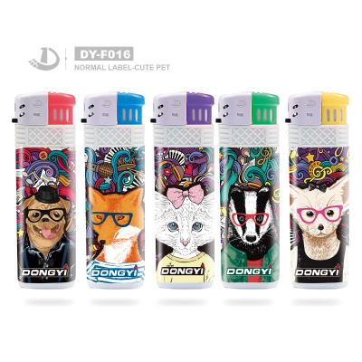 China DY-F016 Windproof Lighter with Gas 7.8x2.36x1.55cm ABS AS Custom Logo OEM for sale