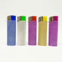 China Refillable Butane Gas Lighter With Pink Diamond Customization for sale