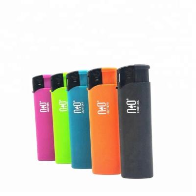 China Plastic Refillable Gas Lighter 8.2cm x 2.42cm x 1.23cm Five Colors Custom Logo for sale