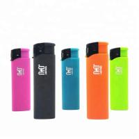 China Plastic Refillable Gas Lighter 8.2cm x 2.42cm x 1.23cm Five Colors Custom Logo for sale