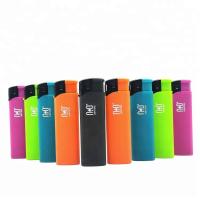China Plastic Refillable Gas Lighter 8.2cm x 2.42cm x 1.23cm Five Colors Custom Logo for sale