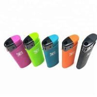 China Plastic Refillable Gas Lighter 8.2cm x 2.42cm x 1.23cm Five Colors Custom Logo for sale