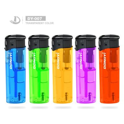 China Refillable Electric Lighter Transparent ABS Plastic 8.2cm DY-007 for Promotional Gifts for sale