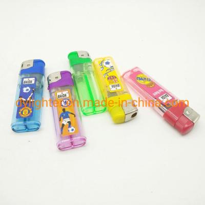 China Custom Logo Disposable Electric Lighter 81.7mm Flame Cigarette Lighter Refillable Plastic Baida Reloj Briquet for sale