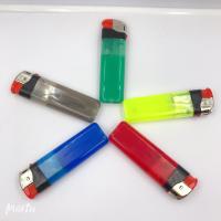 China Custom Disposable Gas Lighter 82.2x24.9x11.8mm OEM Logo Print Carton 43x26x27cm for sale