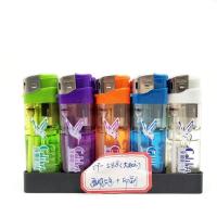 China DY-588 Transparent Disposable Gas Lighter 82.2mm ABS AS Custom Logo for sale