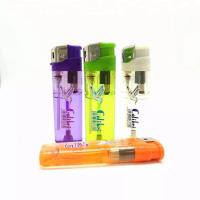 China Refillable Butane Gas Electric Lighter PVC Shrink Design 17kgs N.W for Cigarette and Candle for sale