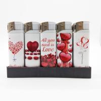 China Refillable Custom Electric Gas Lighter 8.2x2.42x1.23cm White for Promotional Gifts for sale