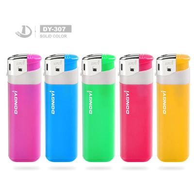 China Solid Color Plastic Gas Electronic Lighter 8.17x2.4x1.14cm Custom Logo OEM for sale