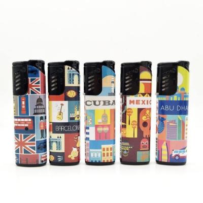 China 81mm Windproof Electric Lighter Custom Logo DY-F001 ABS AS Durable Ignition for sale