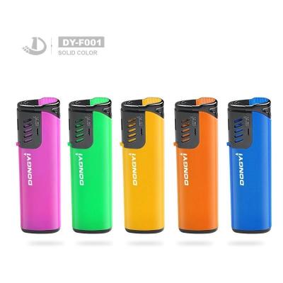 China Dongyi DY-F001 Solid Color Windproof Cigarette Gas Lighter 8.11cm EUR Standard for sale