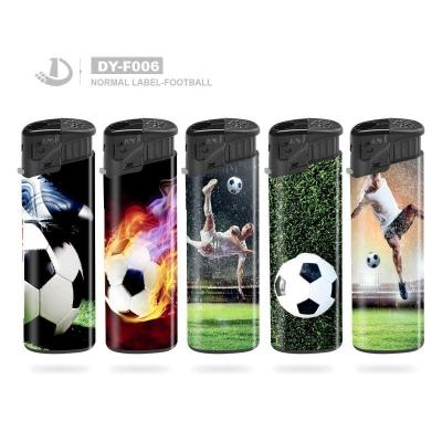 China Gas Windproof Electronic Lighter DY-F006 7.77cm Custom Logo Promotional Lighter for Europe Market for sale